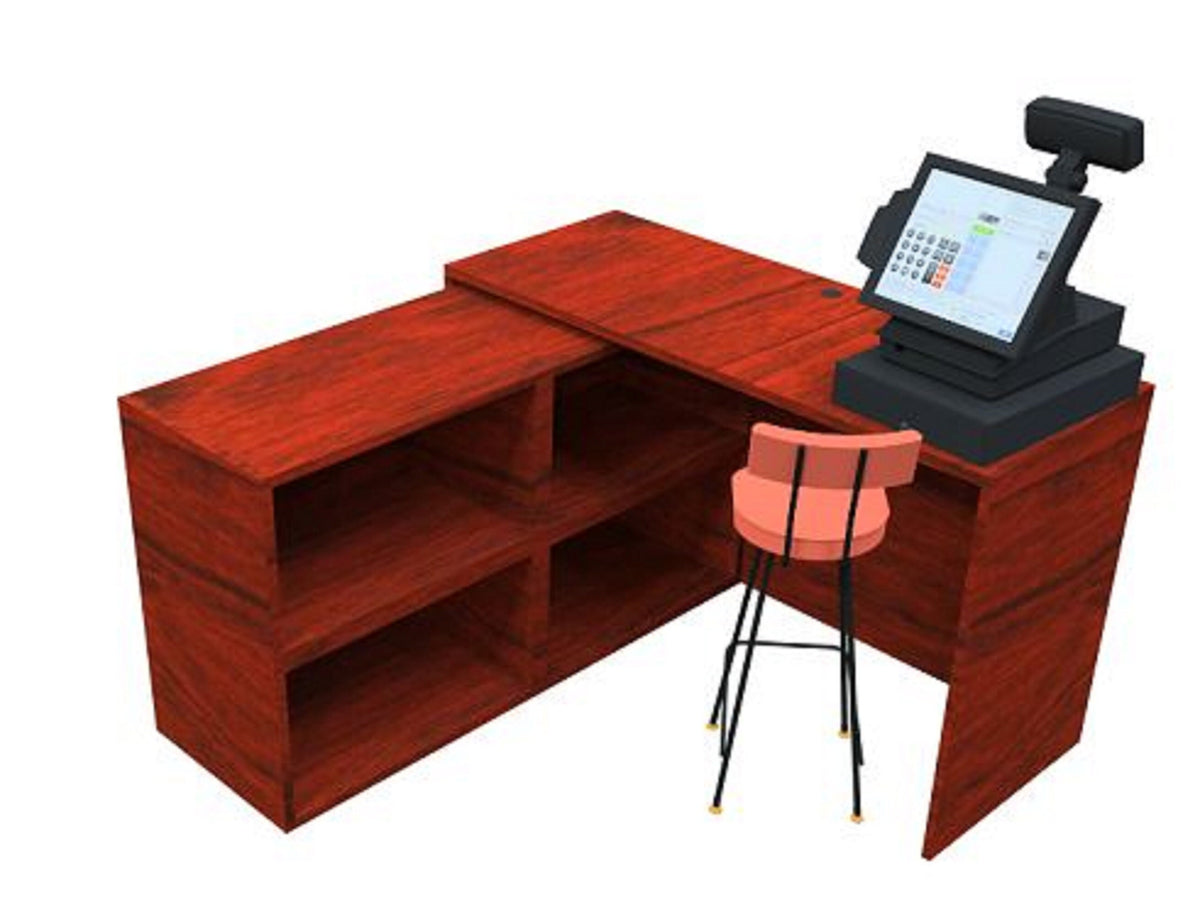 Freedom Standing Reception desk with a storage return – DFS Designs